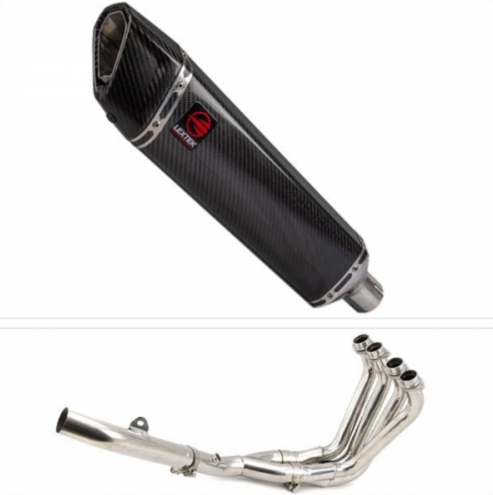 Yamaha YZF R6 2006-16 Lextek Full System, Stainless Headers & Carbon C ...